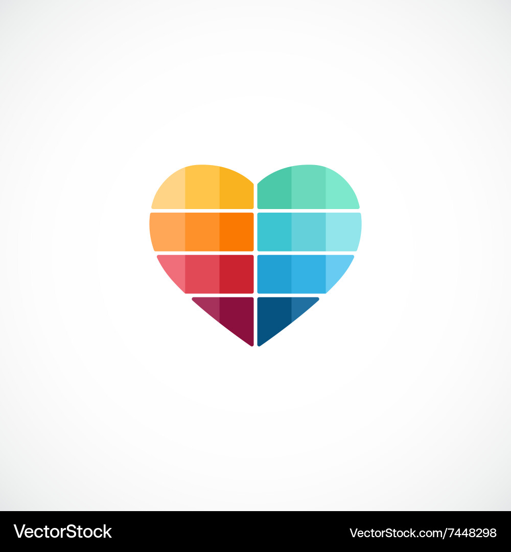 Heart logo template modern abstract love Vector Image