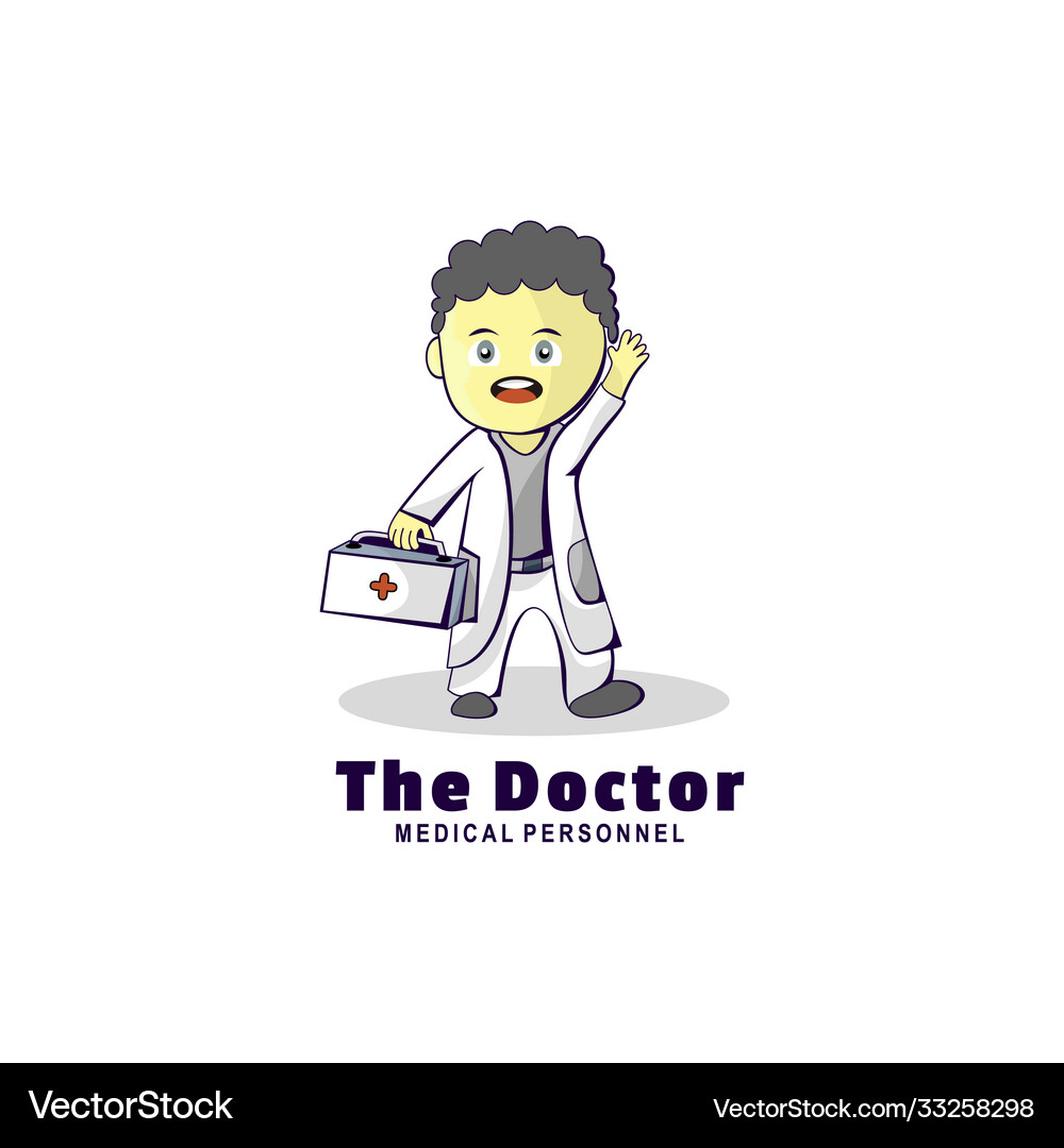 Logo doctor simple mascot style Royalty Free Vector Image