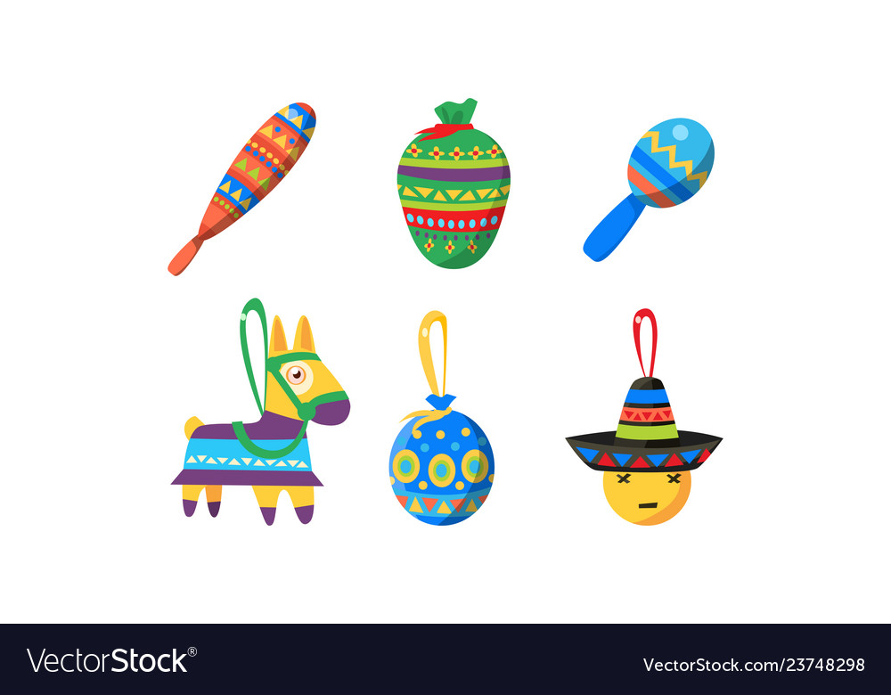 Mexican cinco de mayo holiday elements set Vector Image