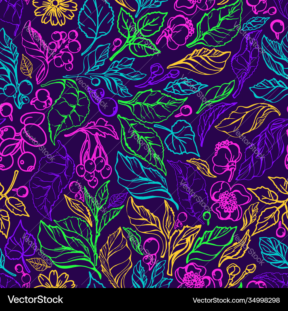 Neon Floral Pattern