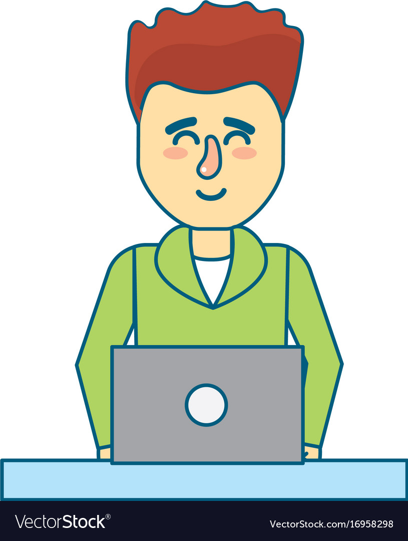 Professional businessman with laptop and corporate