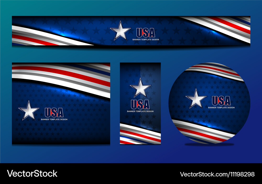 Usa color banner template Royalty Free Vector Image