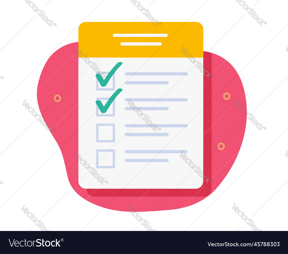 Check list test checkmarks paper icon project Vector Image Check list test checkmarks paper icon project Vector Image
