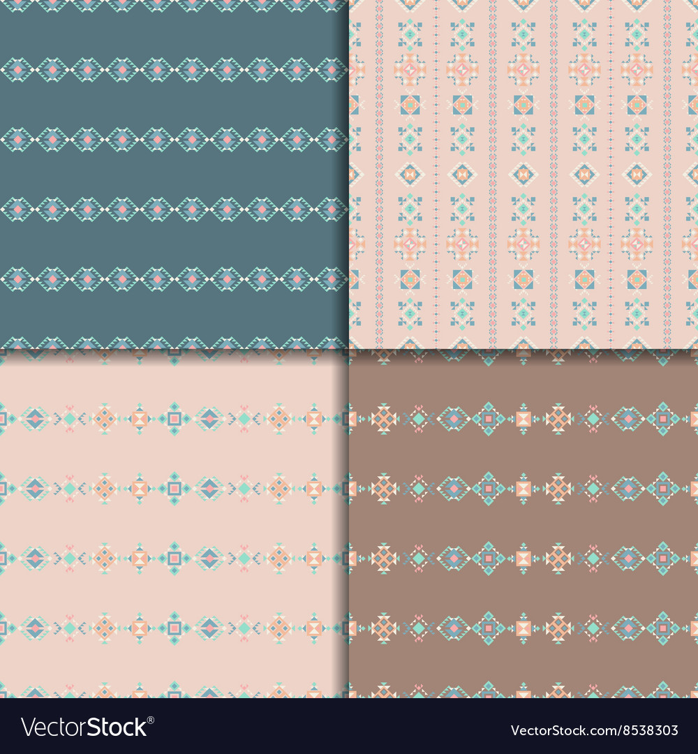 Ethnic seamless pattern set Royalty Free Vector Image