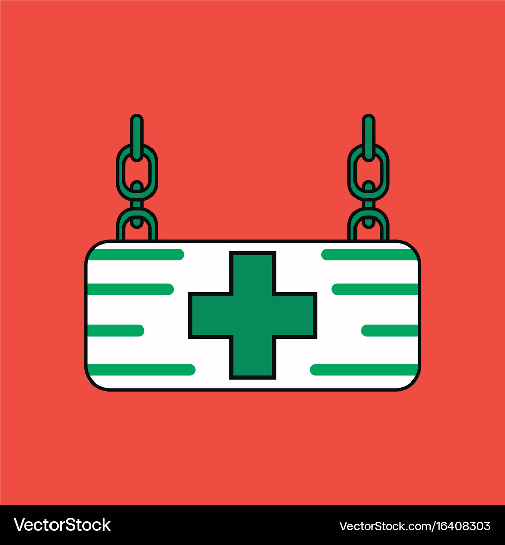 Flat icon design collection medical sign Vector Image