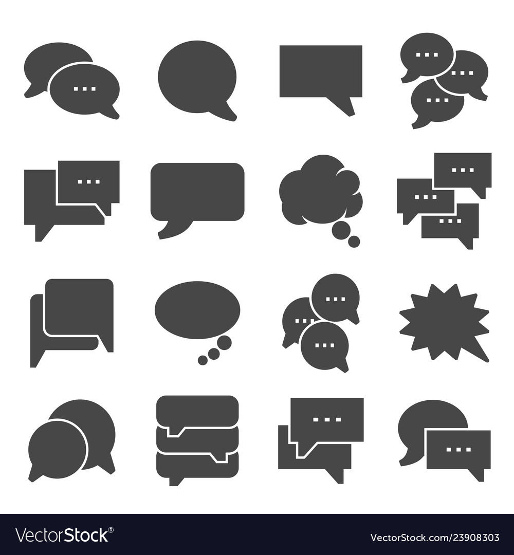 Gray speech bubble icons on white background Vector Image