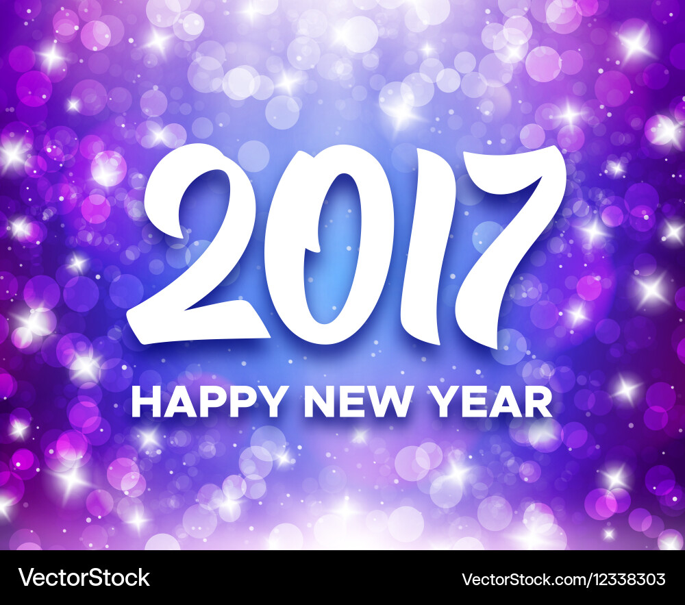 Happy new year 2017 greeting card design Vector Image