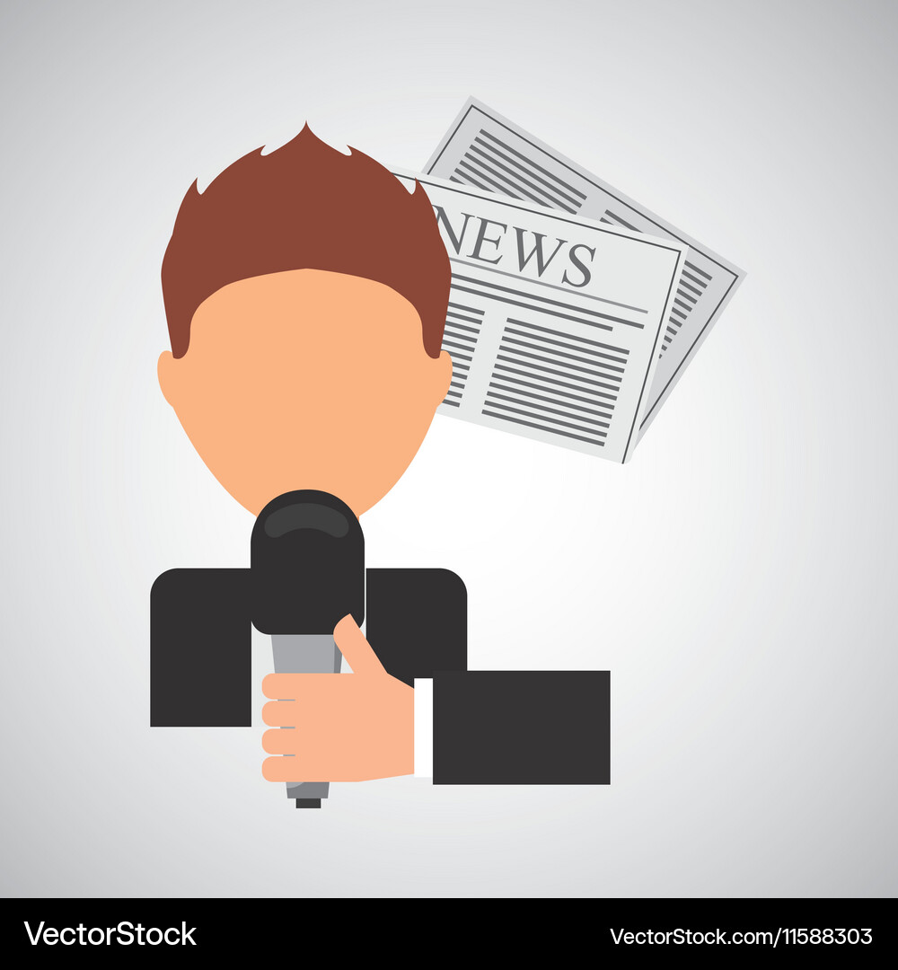 Innterviewed news microphone paper design Vector Image