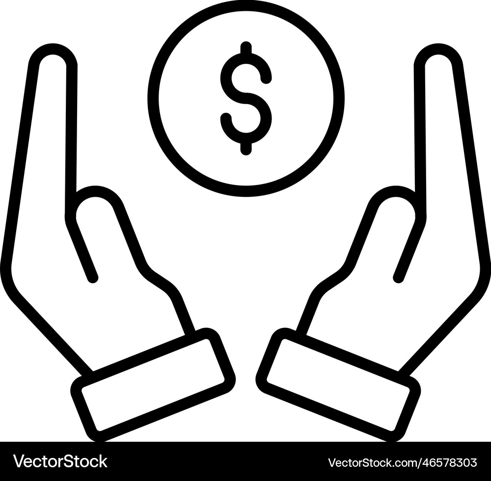 Investment outline icon style Royalty Free Vector Image