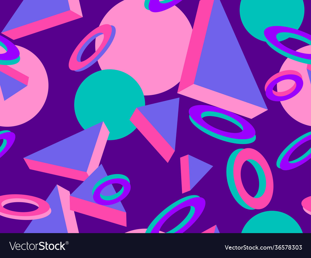 Memphis seamless pattern geometric elements Vector Image