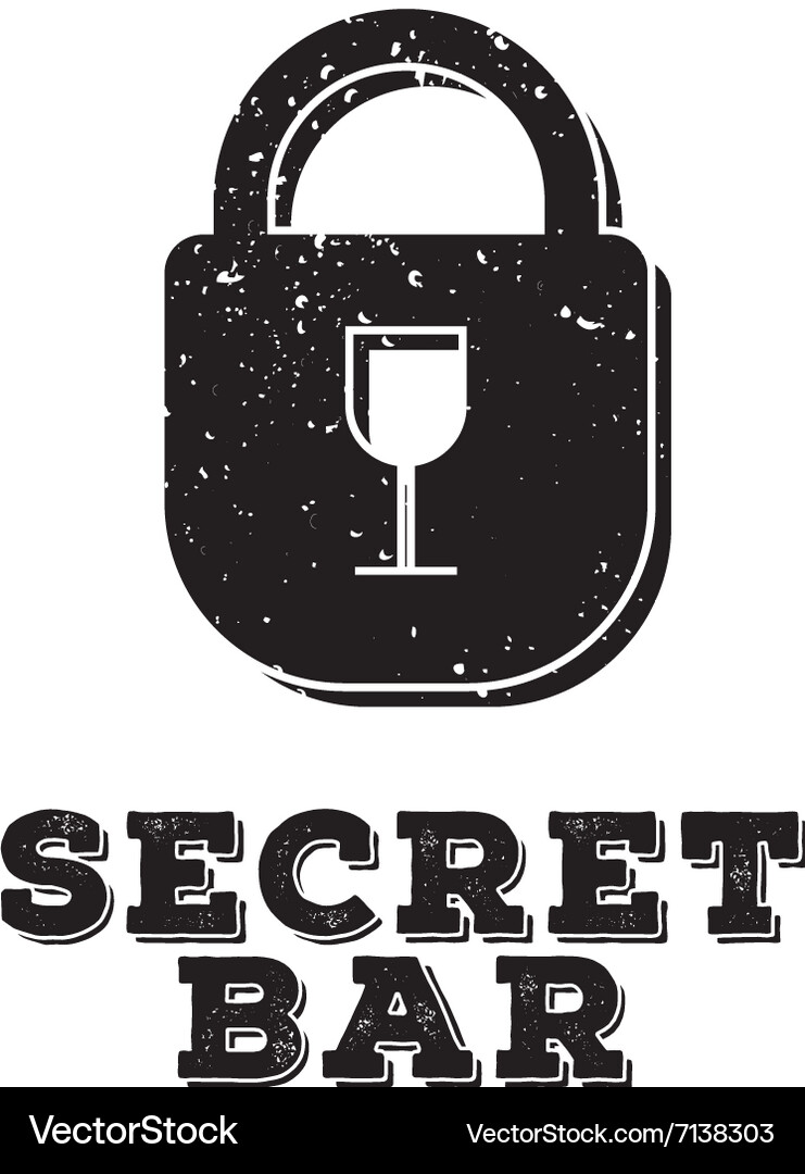 Minimalistic secret bar logo with little Vector Image