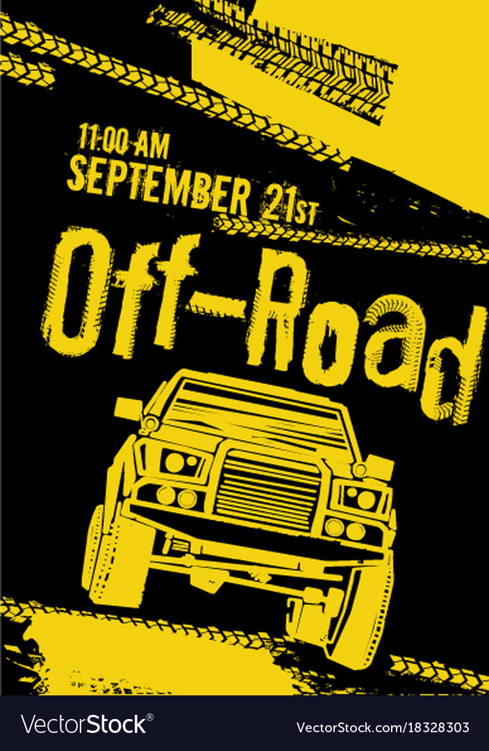Offroad event poster Royalty Free Vector Image