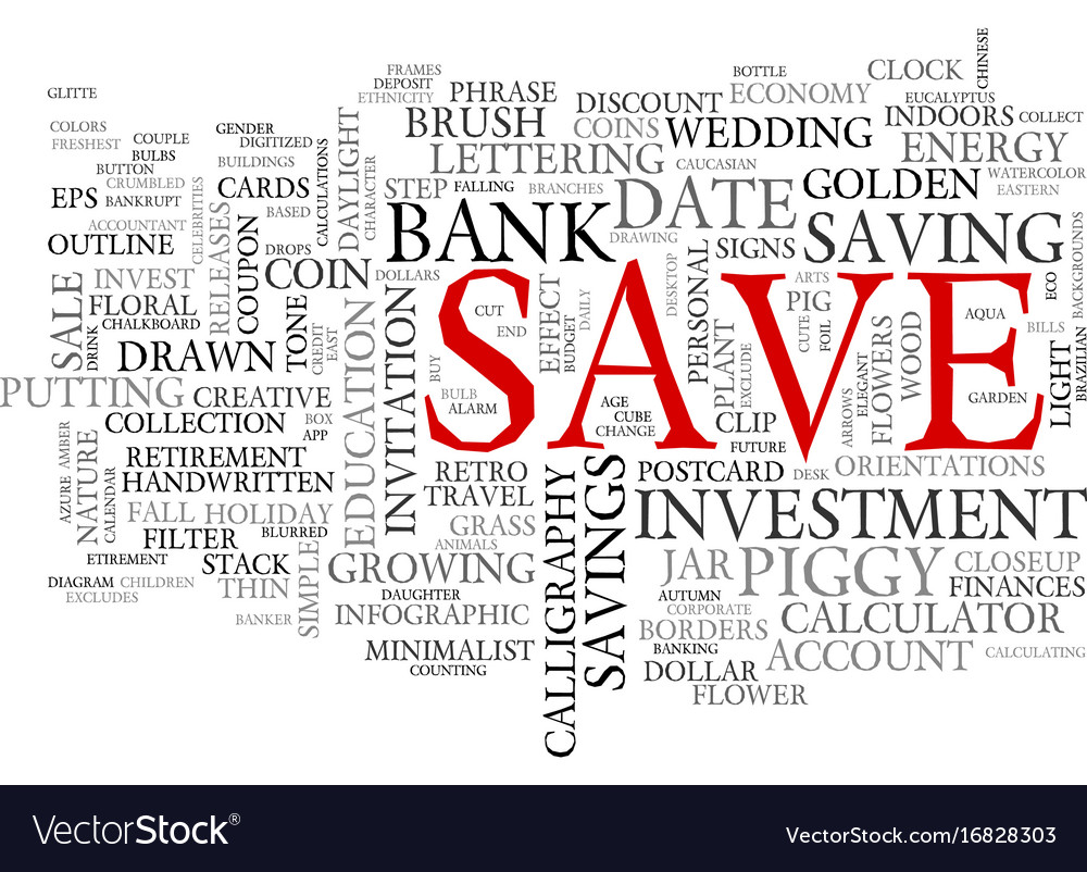Save word cloud concept Royalty Free Vector Image