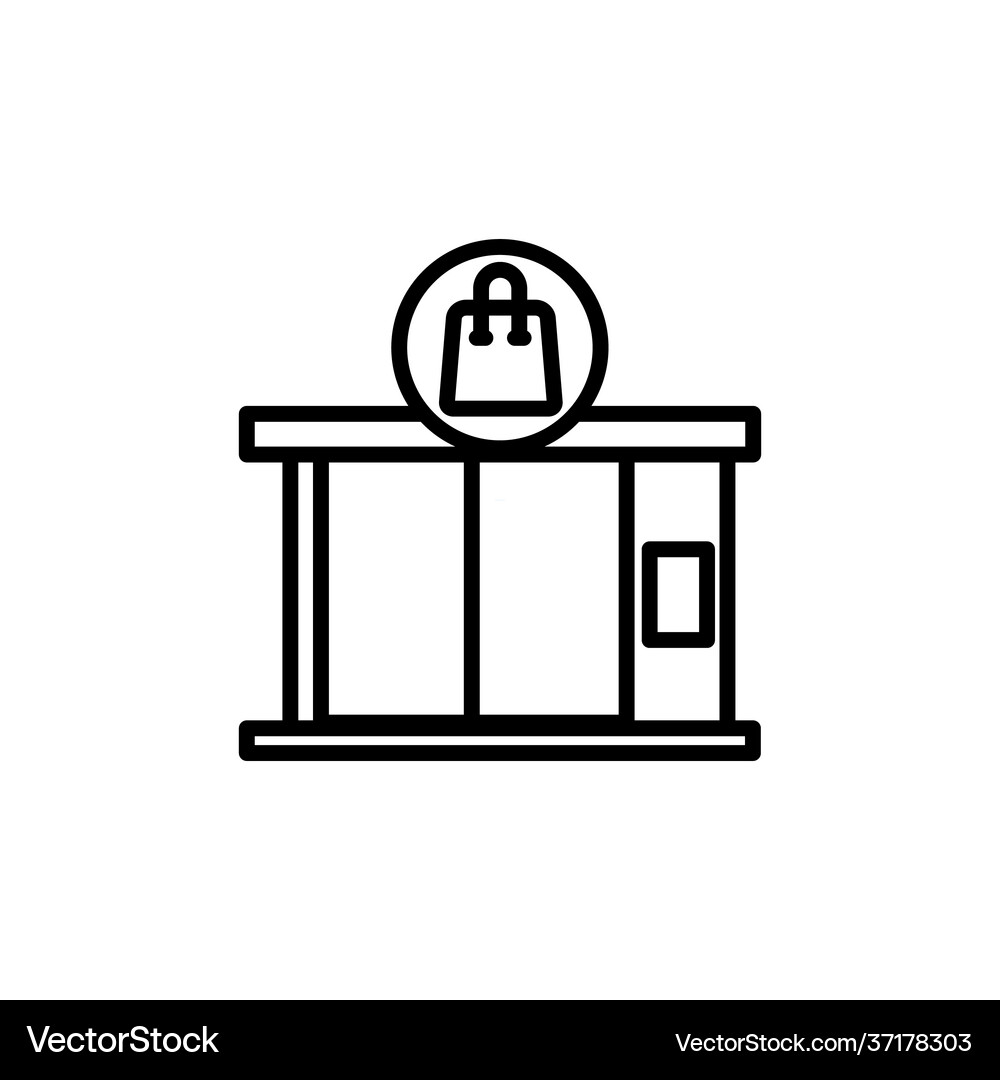 Shopping store outline icon commerce on white Vector Image