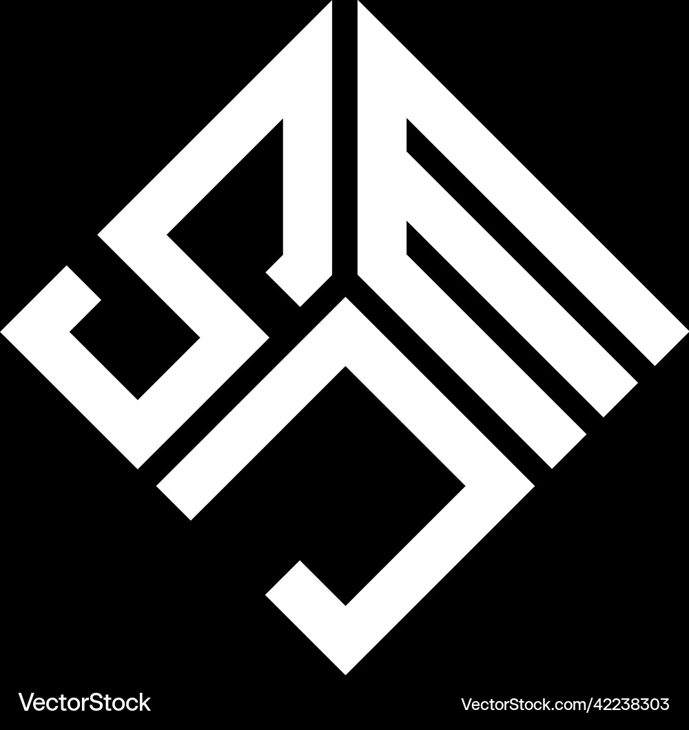 Sjm letter logo design on black background Vector Image