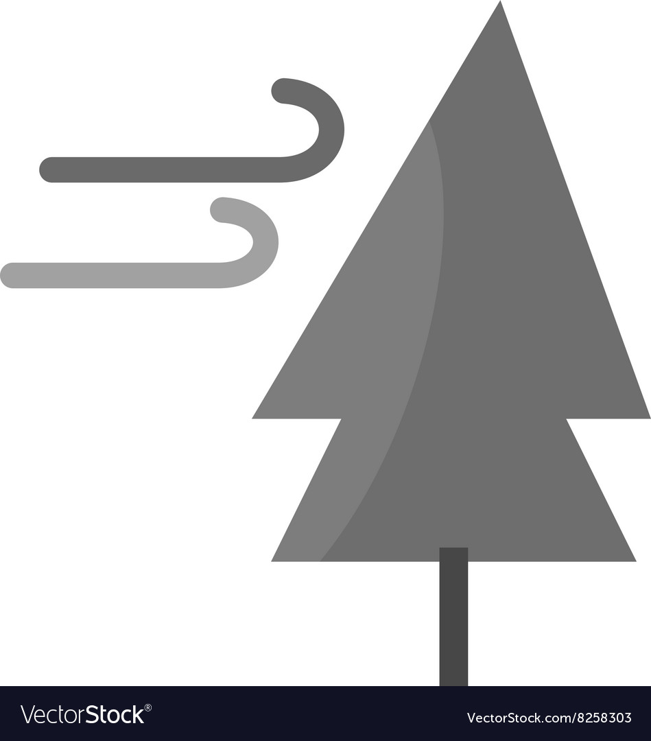 Tree with wind Royalty Free Vector Image - VectorStock