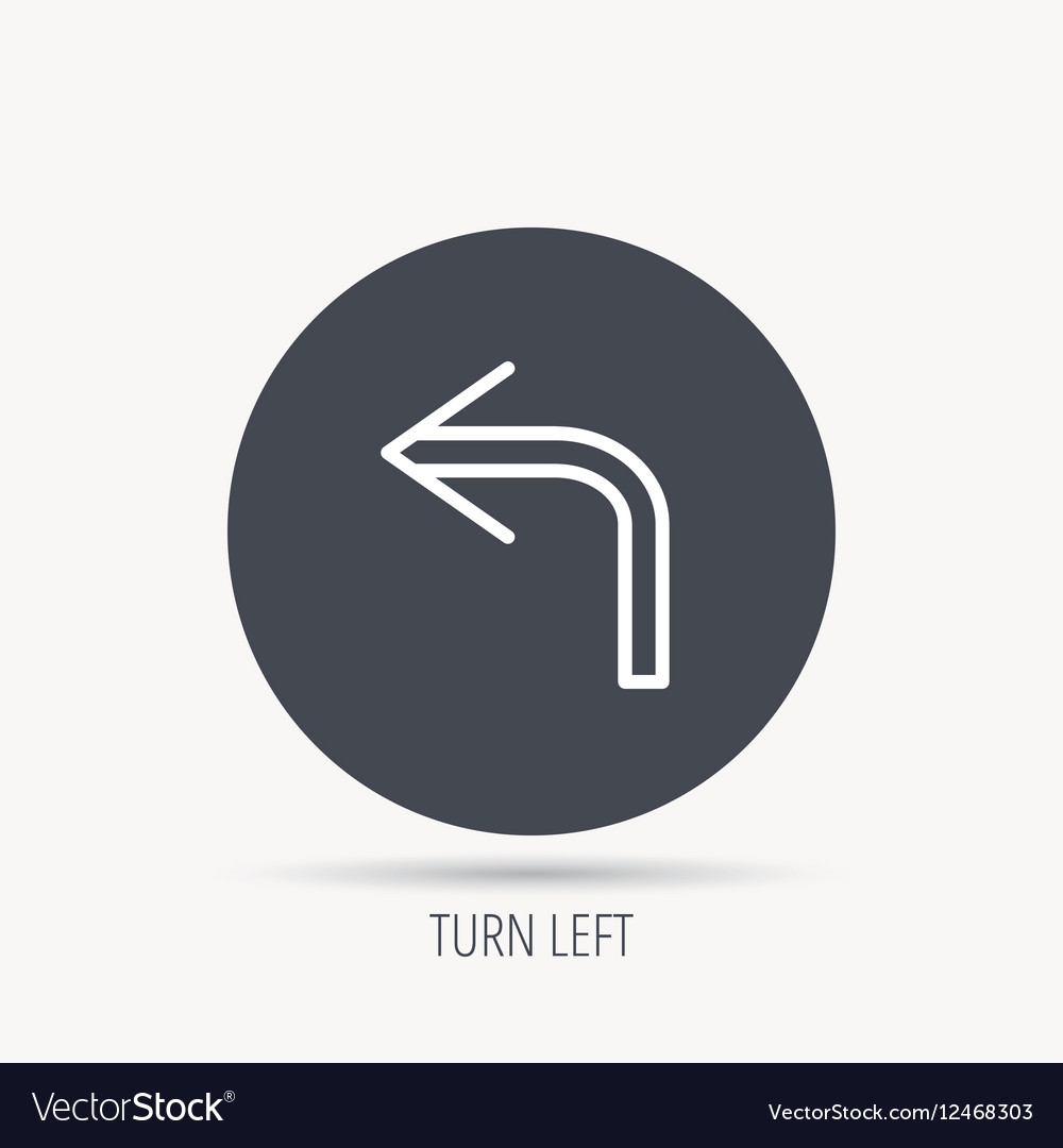Turn left arrow icon previous sign Royalty Free Vector Image