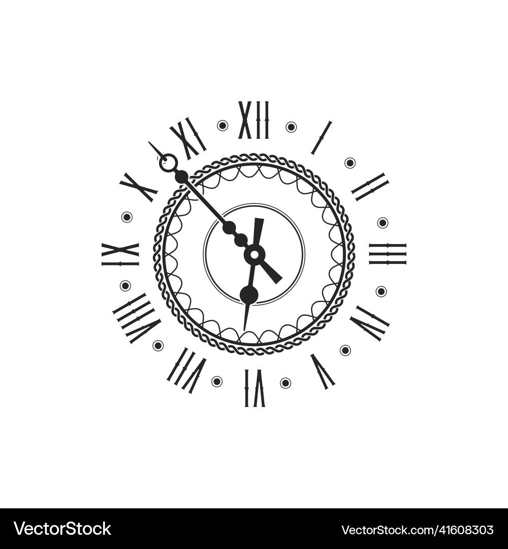 Watch face timepiece dial with roman numerals Vector Image