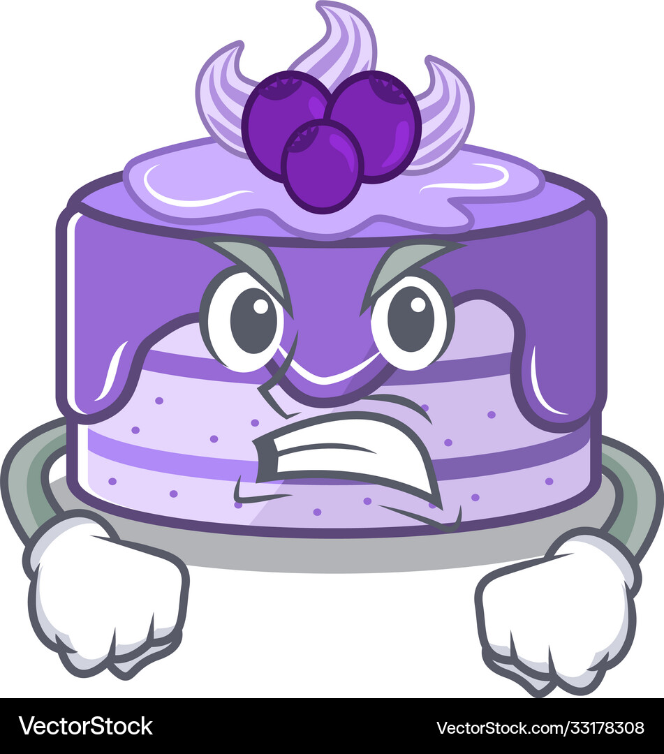 Blueberry cake cartoon character style having Vector Image