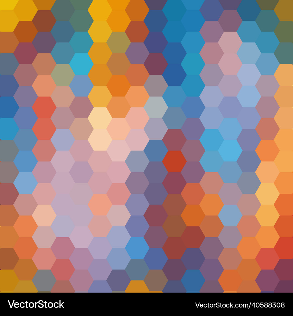 Colored hexagons abstract background eps 10 Vector Image
