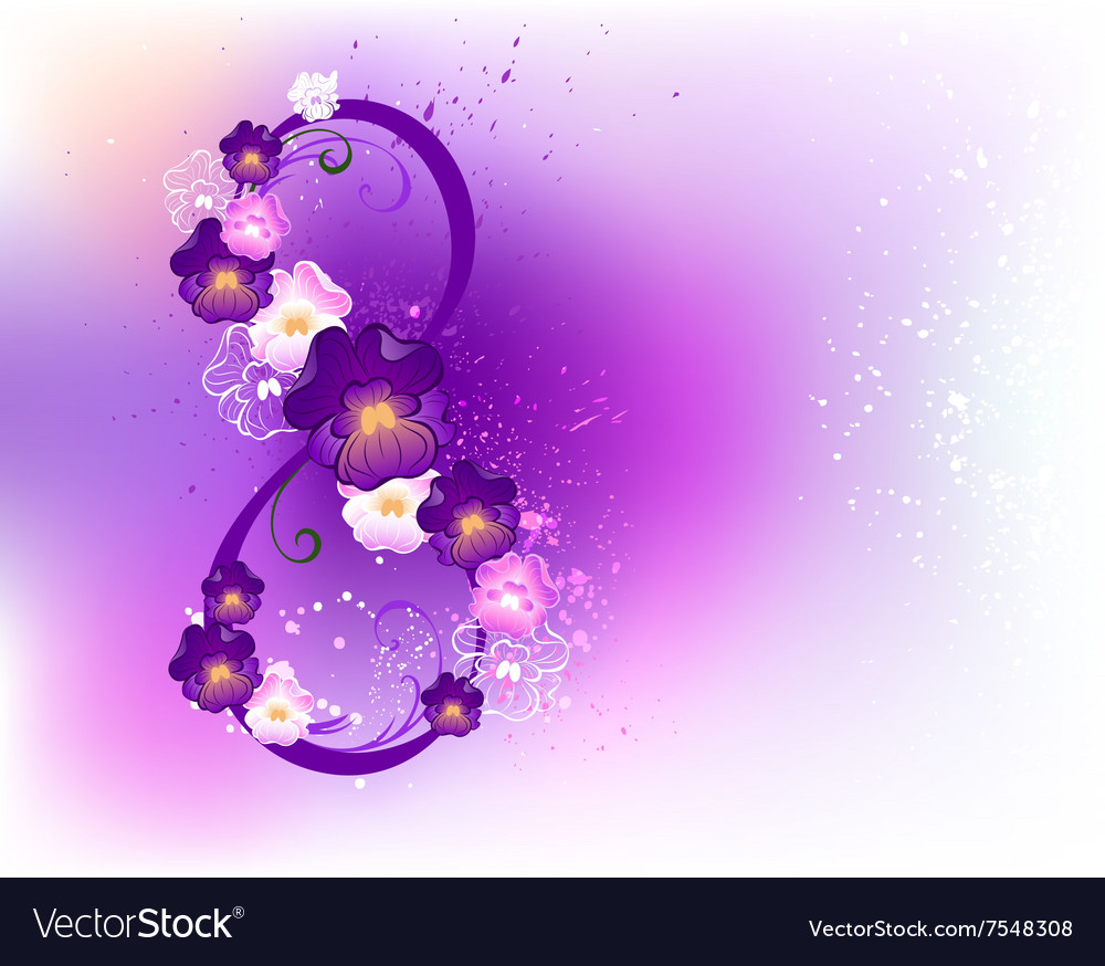 Eight violets Royalty Free Vector Image - VectorStock