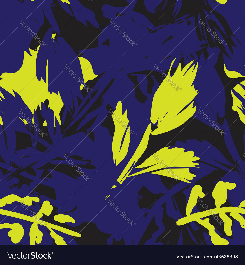 Floral brush strokes seamless pattern design Vector Image
