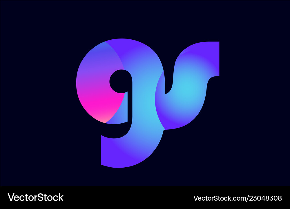 Gs g s spink blue gradient alphabet letter Vector Image