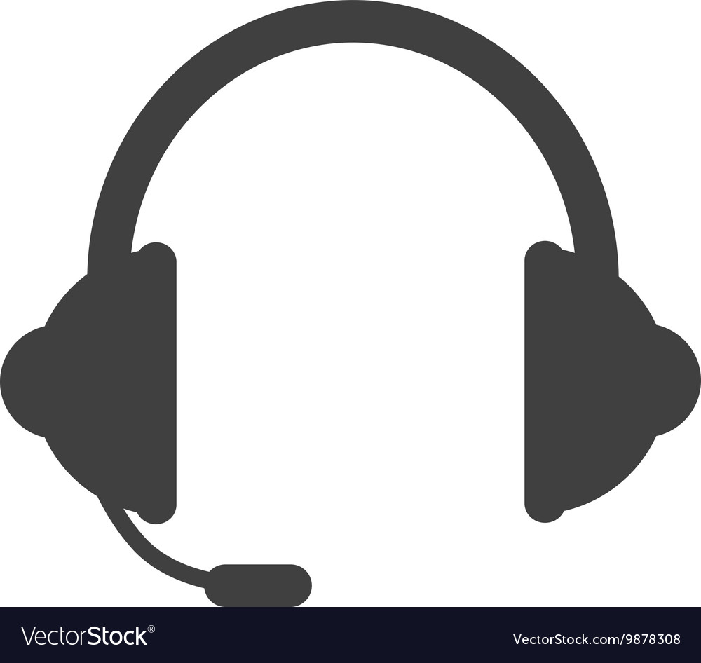 Headsets computer device icon Royalty Free Vector Image