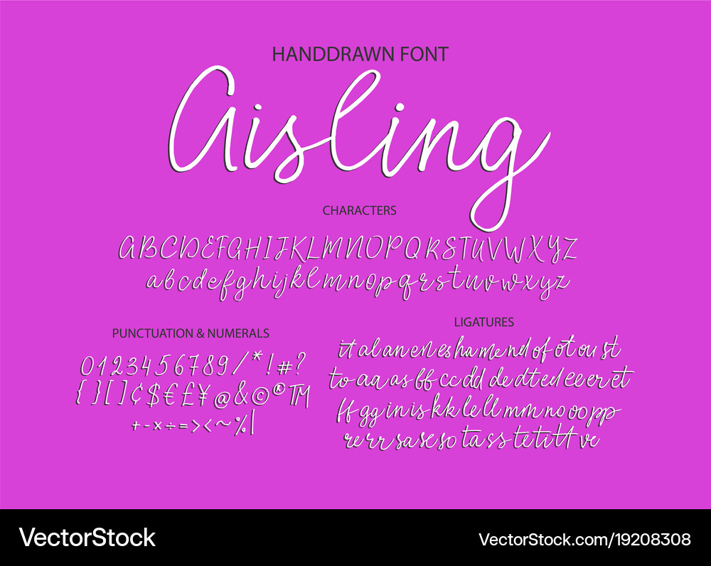 Modern calligraphic font brush painted letters Vector Image