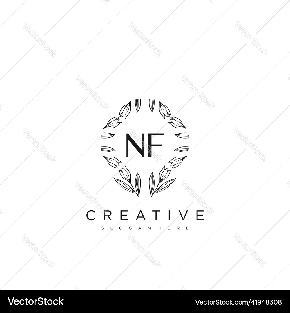 Nf initial letter flower logo template premium art