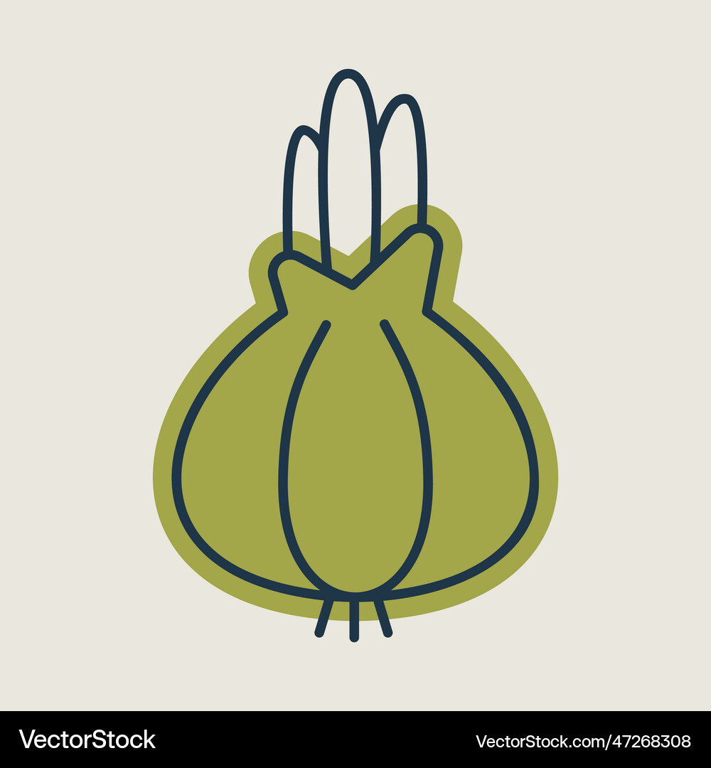 Onion isolated design icon vegetable sign Vector Image