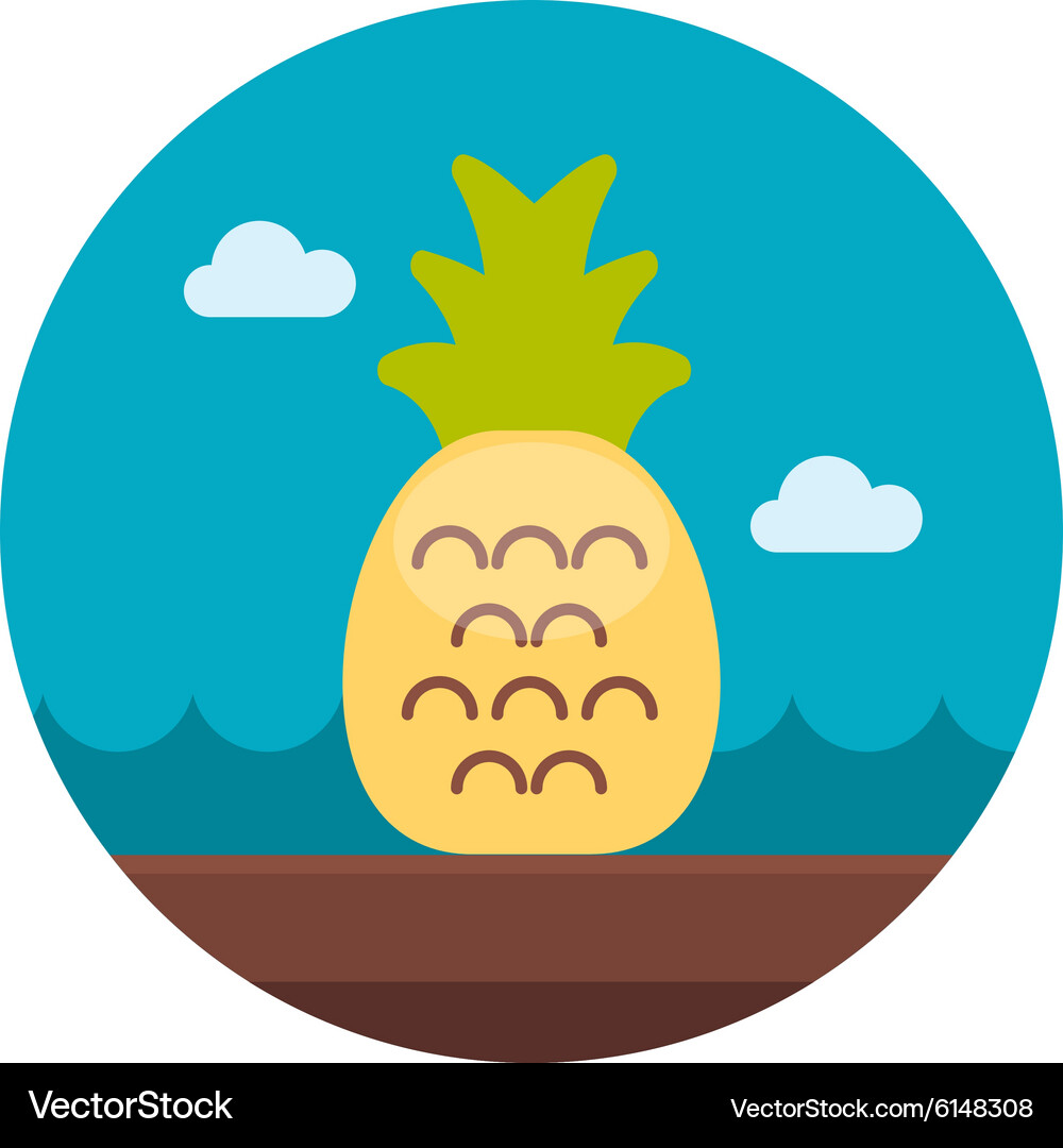 Pineapple flat icon Royalty Free Vector Image - VectorStock