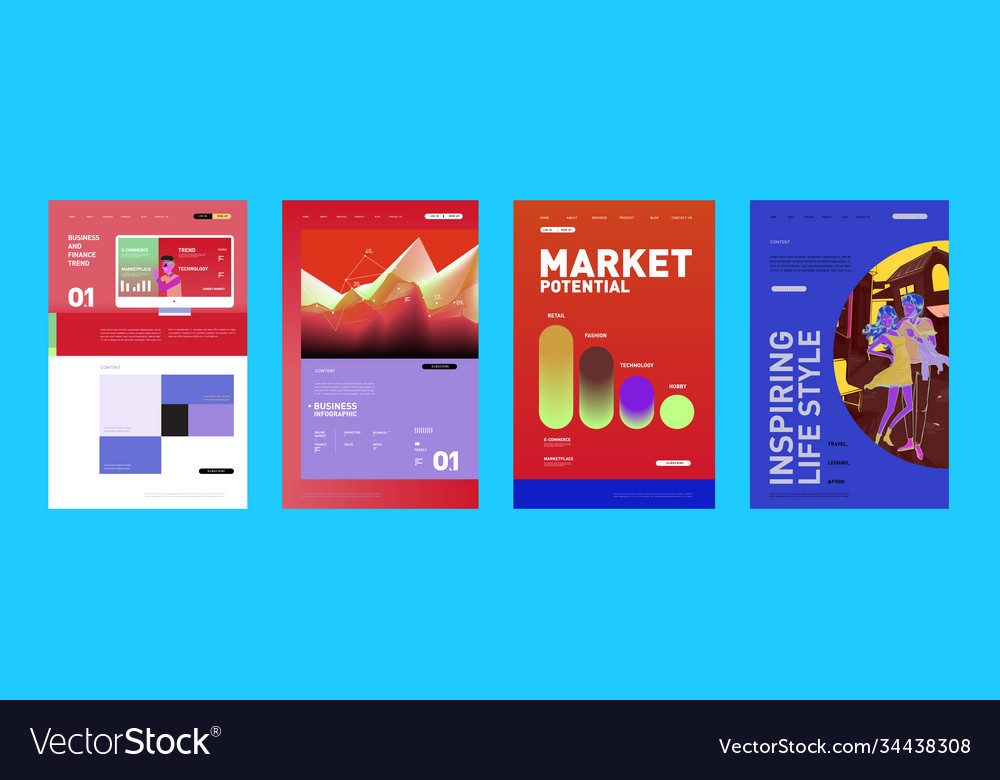 Presentation and website interface layout design Vector Image