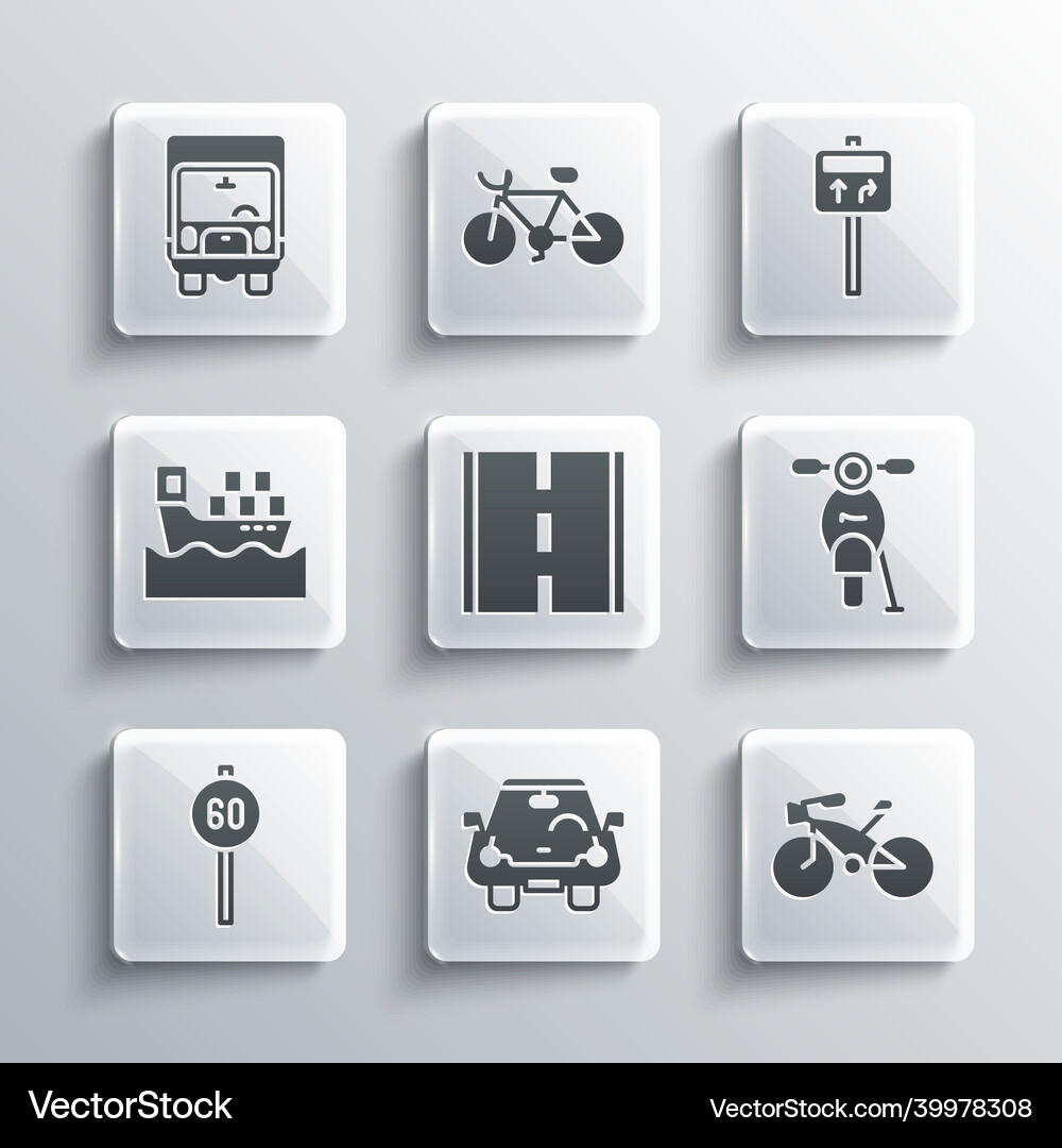 Set car bicycle scooter road speed limit Vector Image