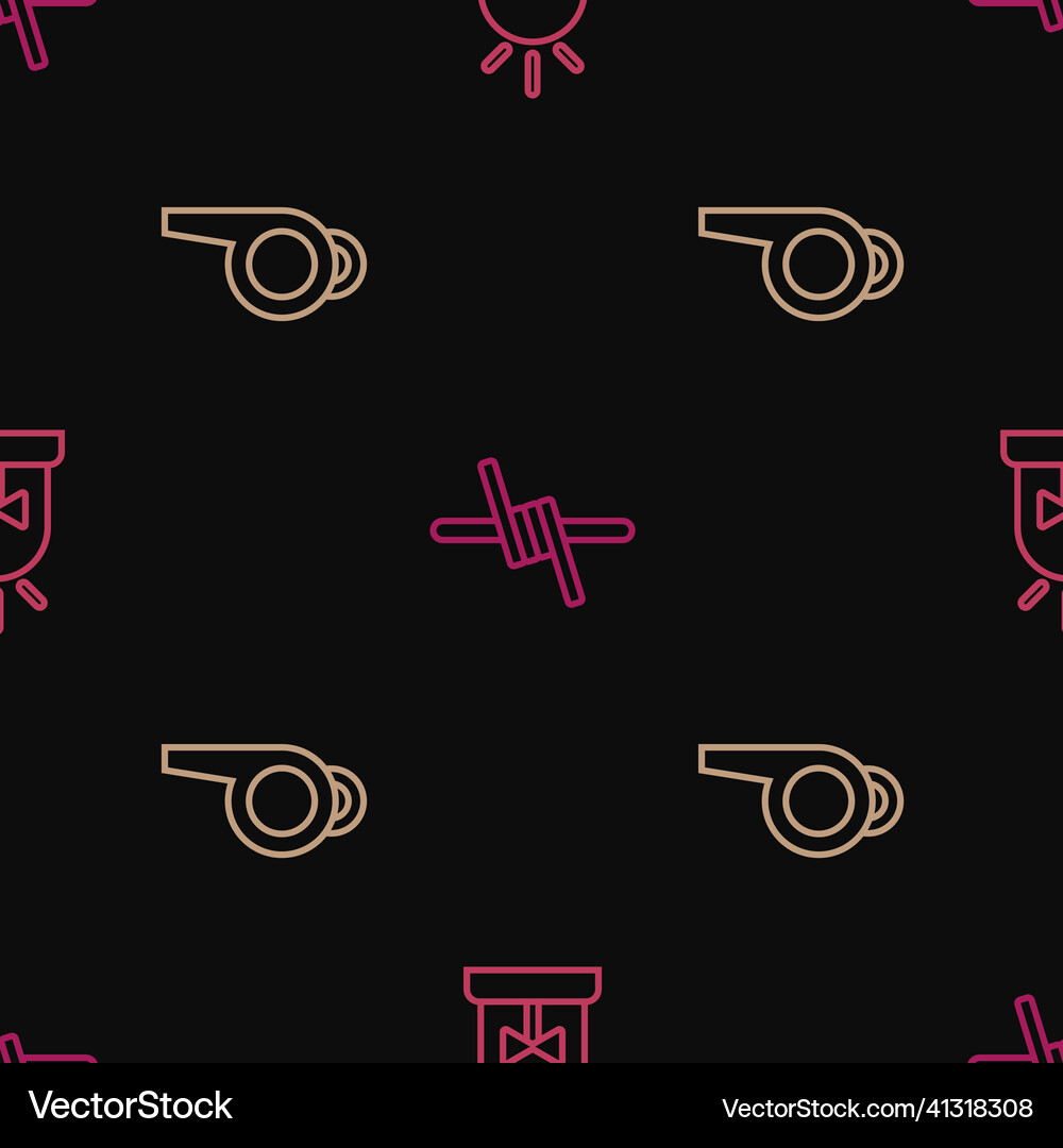 Set line flasher siren whistle and barbed wire Vector Image