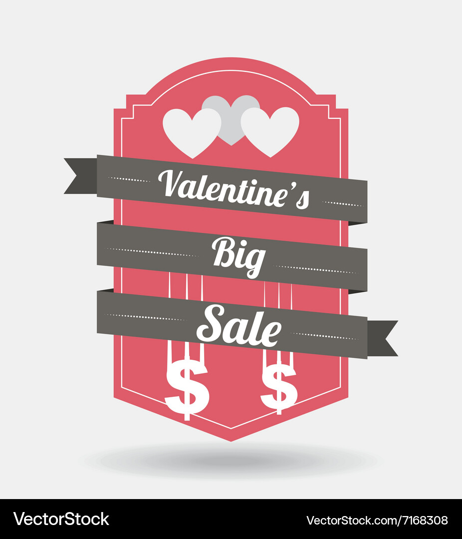 Valentines sale design Royalty Free Vector Image