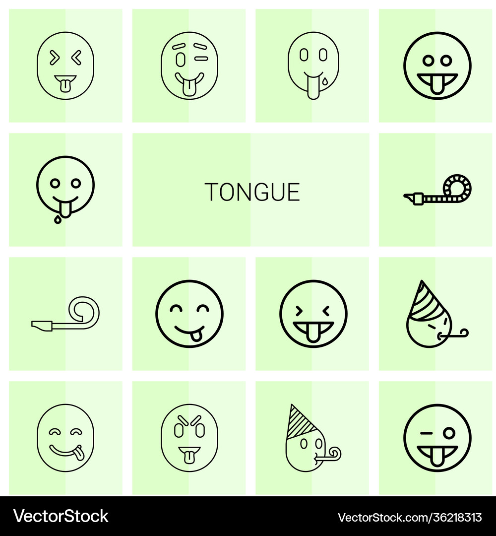 14 tongue icons Royalty Free Vector Image - VectorStock