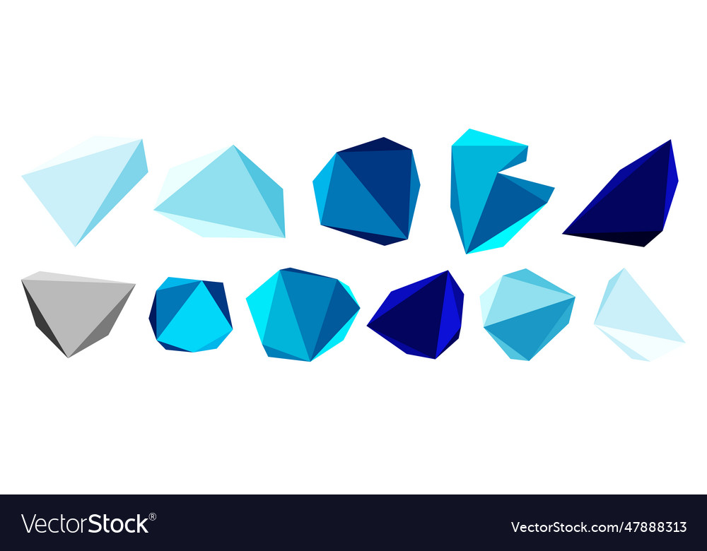 3d low poly triangle design elements Royalty Free Vector