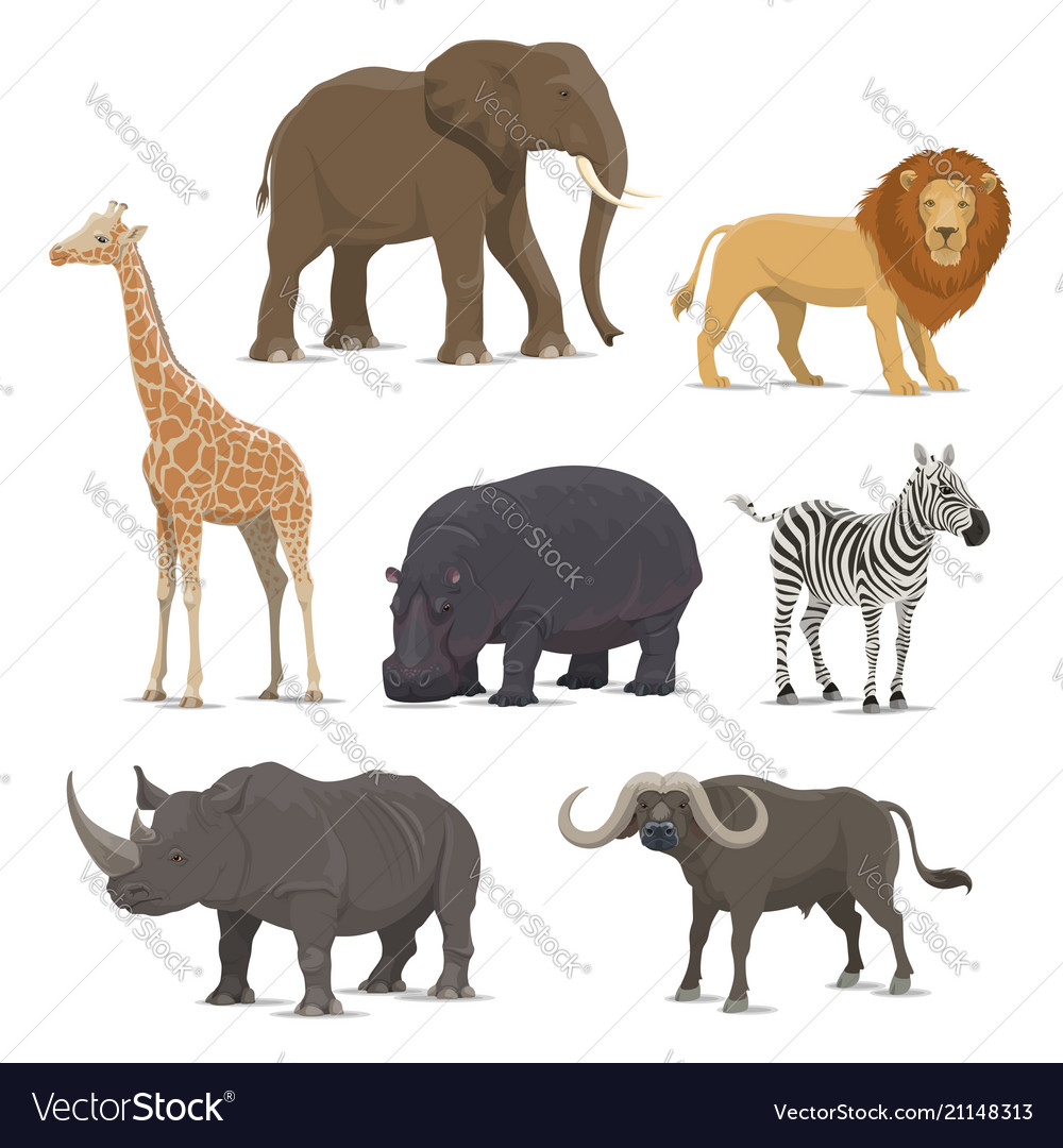 African safari animal icon of wild savanna mammal Vector Image