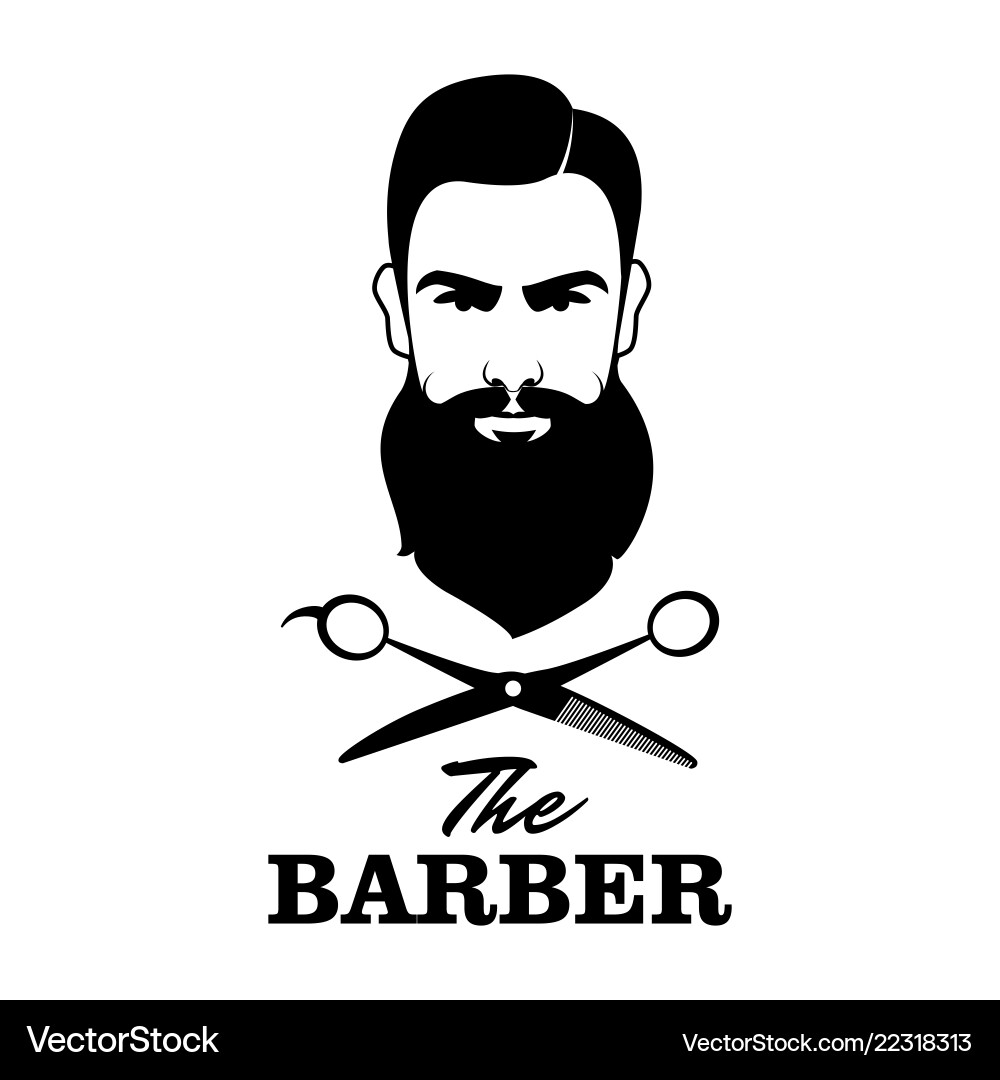 Barber handsome man with beard and mustache Vector Image