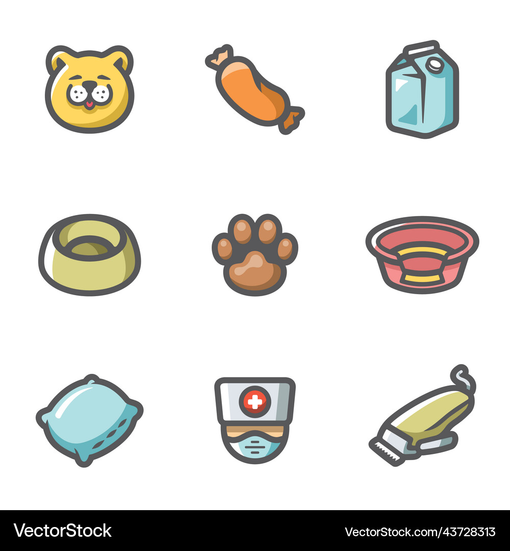 Cat icons set Royalty Free Vector Image - VectorStock