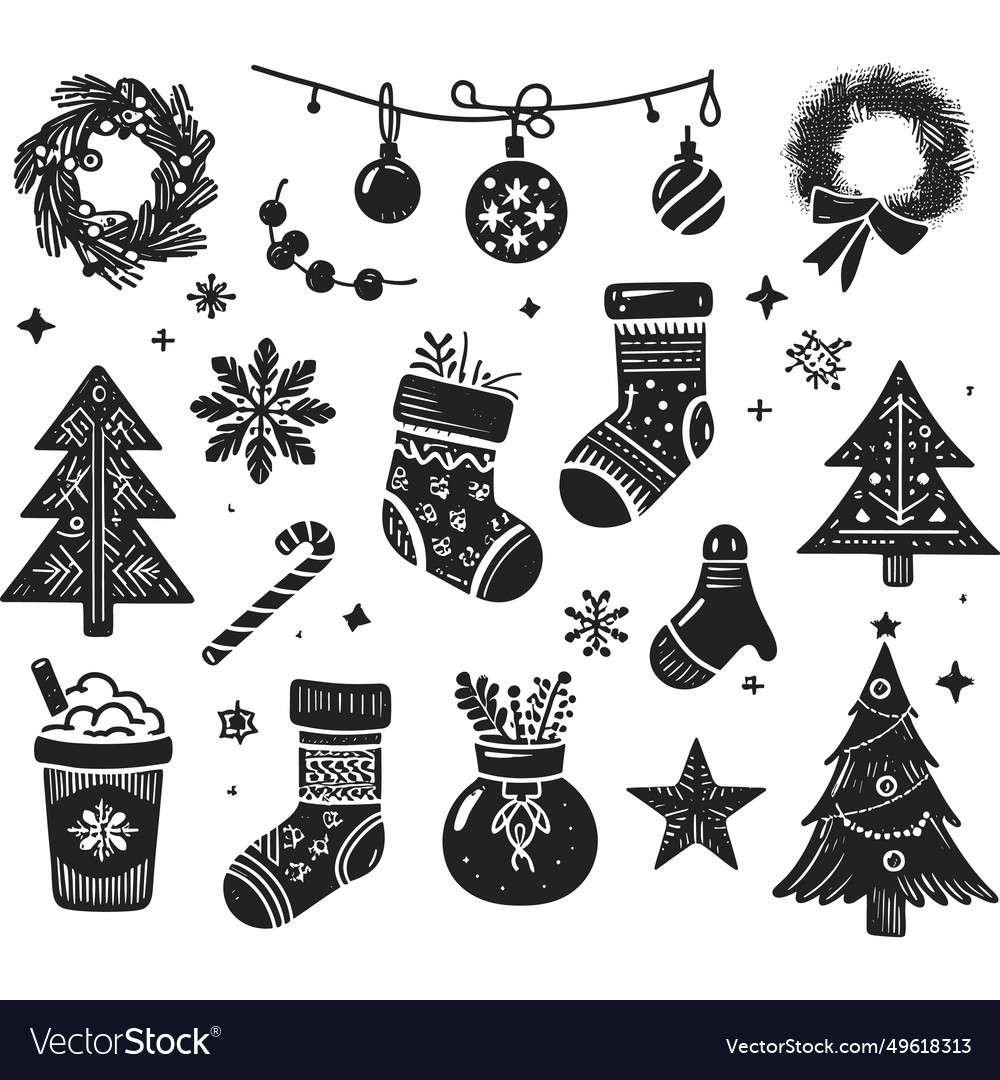 Christmas-elements Royalty Free Vector Image - VectorStock