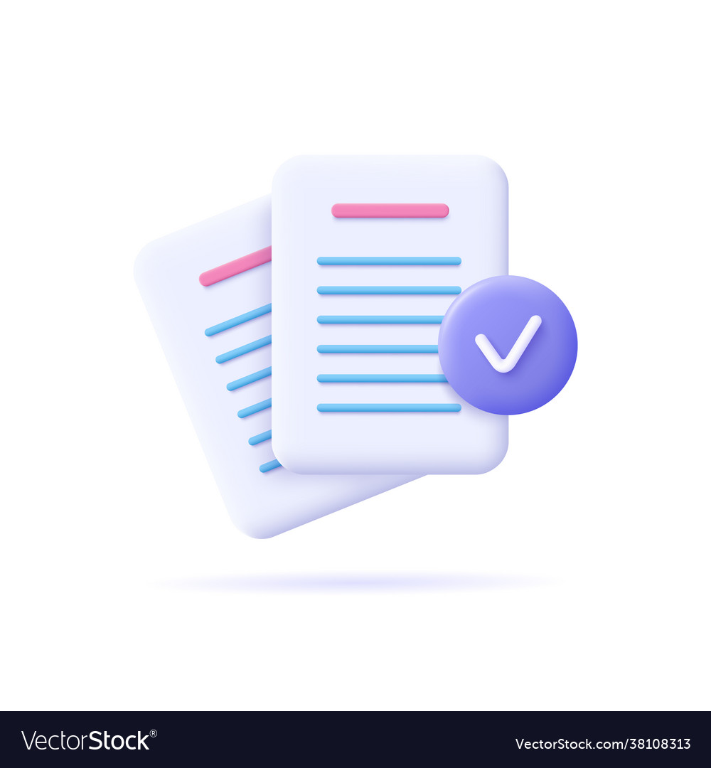 Documents icon stack paper sheets confirmed Vector Image
