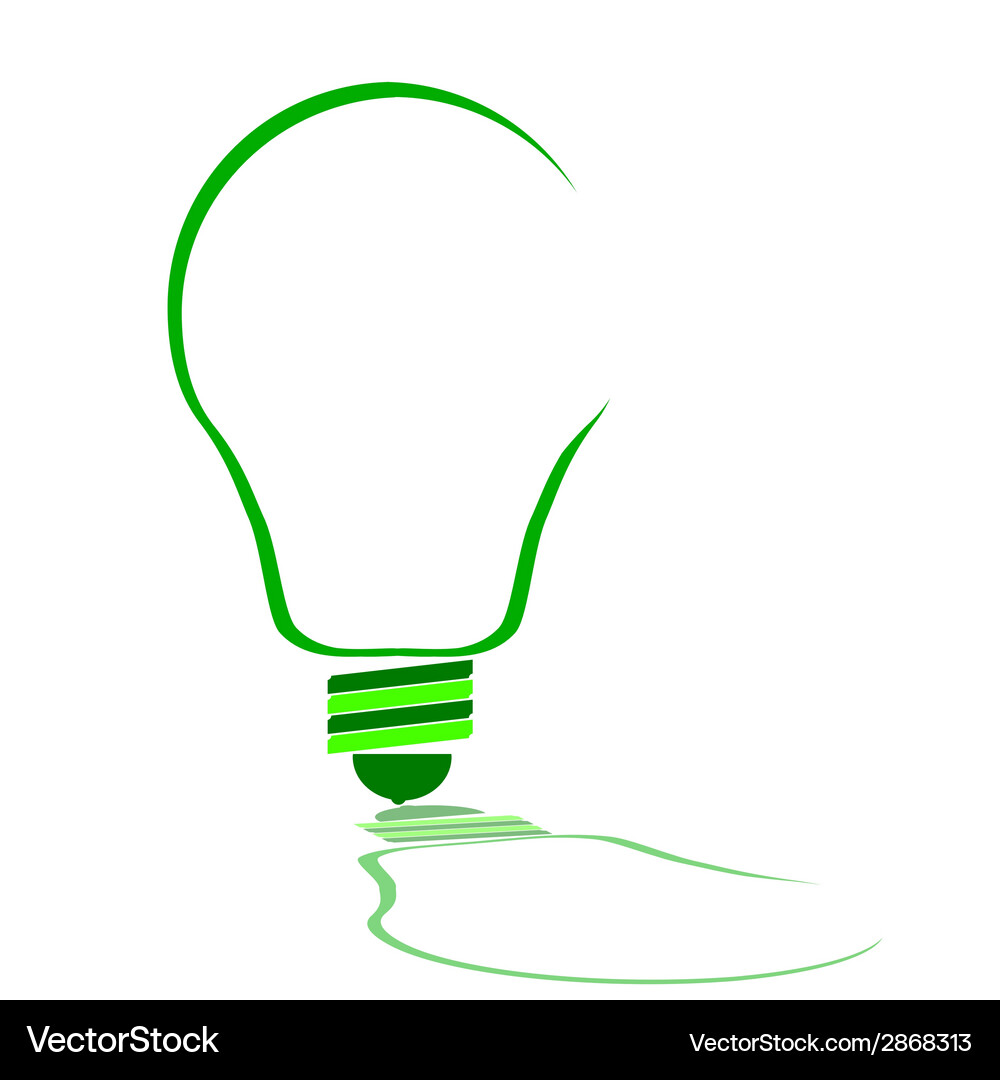 Eco bulb in green color Royalty Free Vector Image