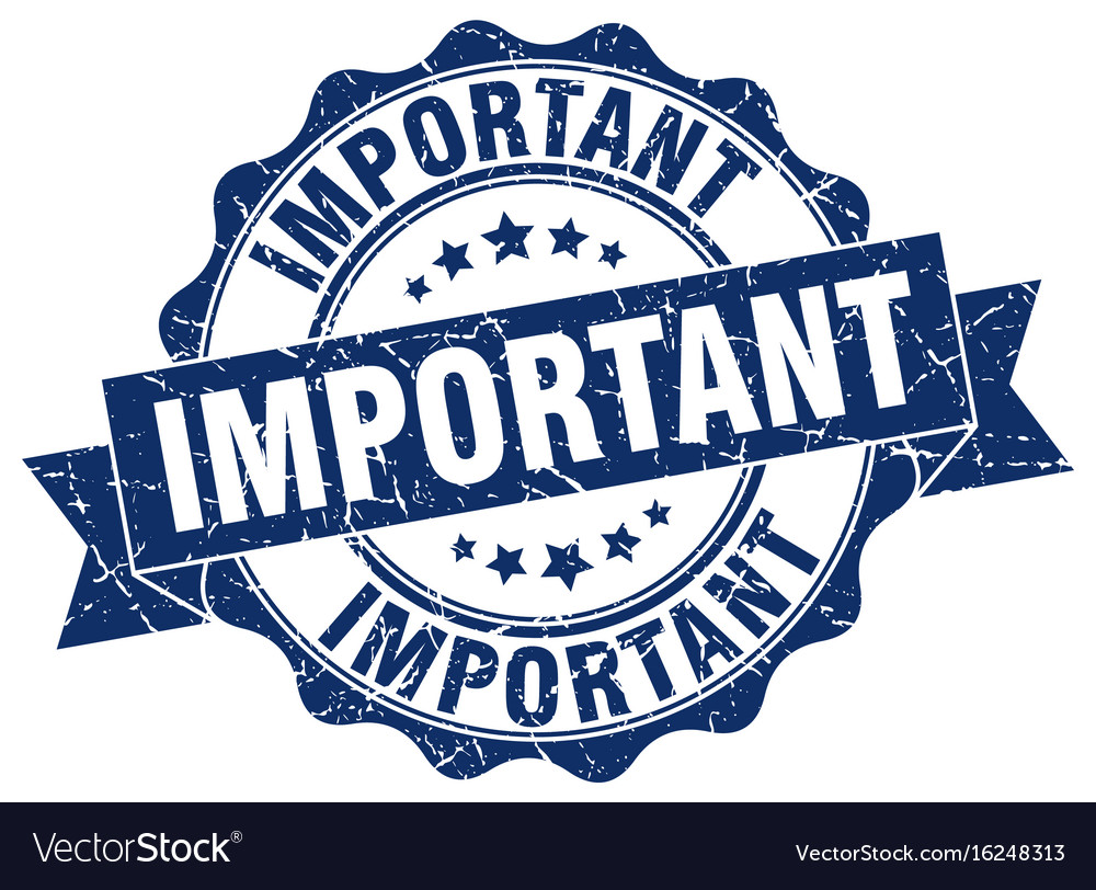 Important stamp sign seal Royalty Free Vector Image