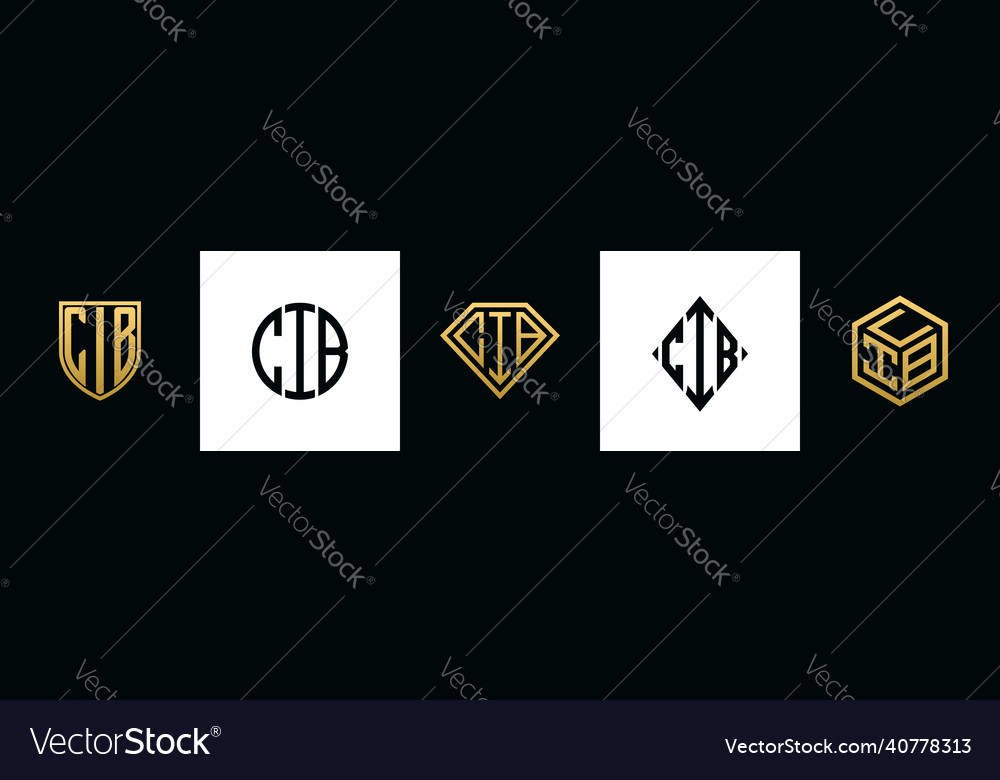 Initial letters cib logo designs bundle Royalty Free Vector