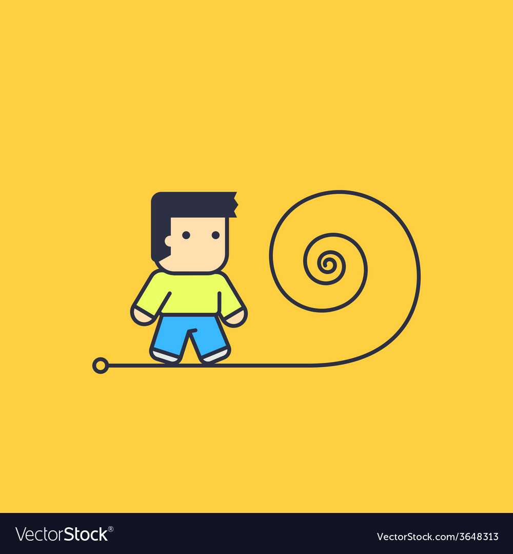 Man going into infinity Royalty Free Vector Image