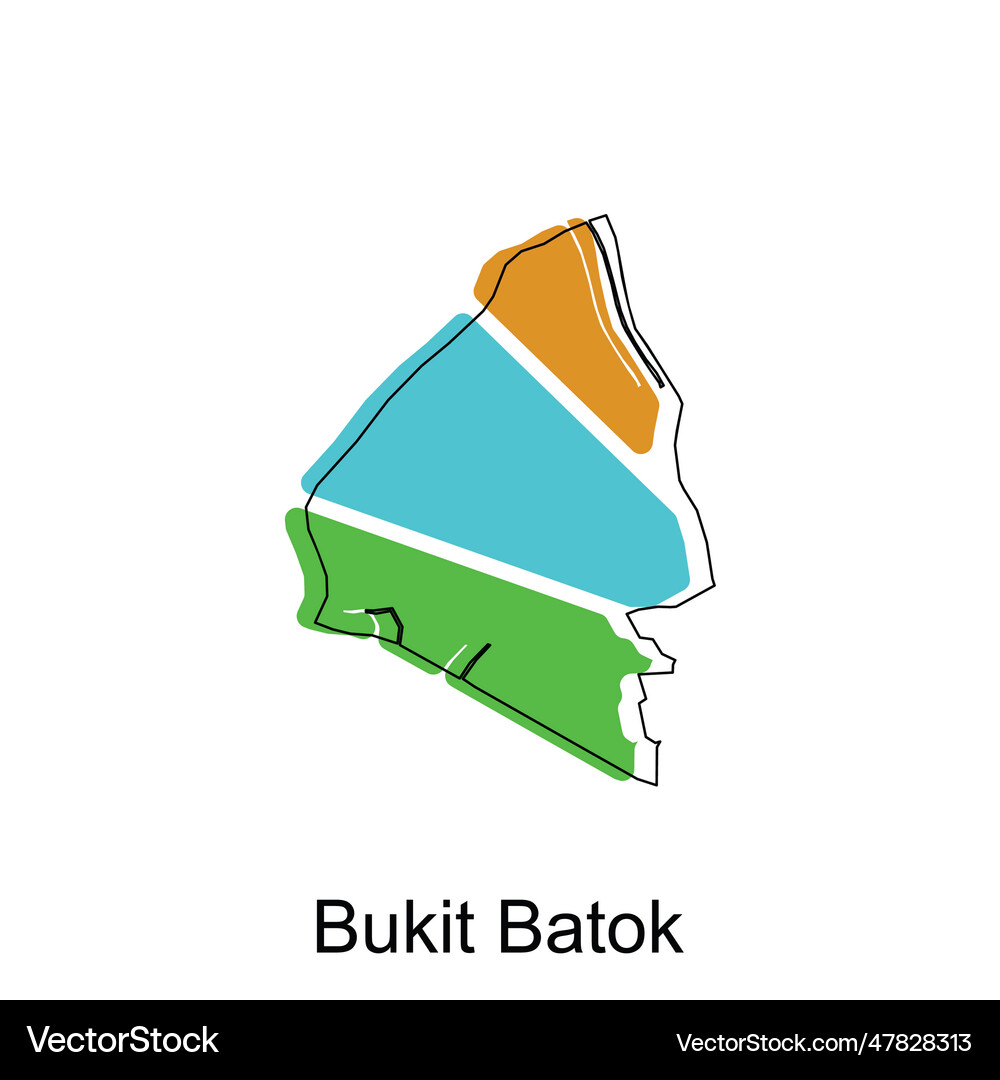 Map of bukit batok colorful template Royalty Free Vector