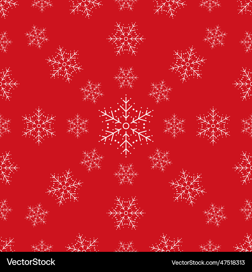Pattern of christmas snowflake line style Vector Image