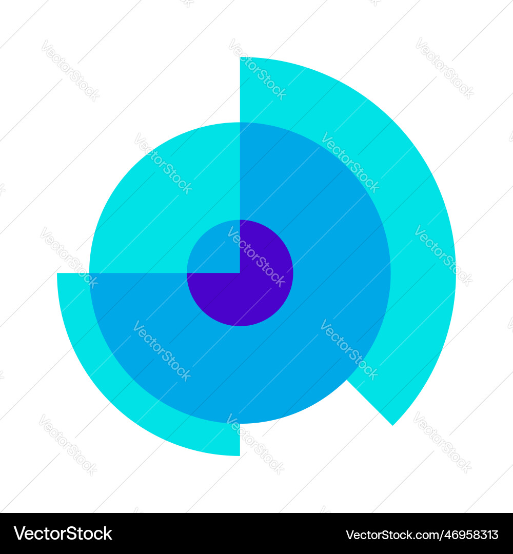 Pie diagram percentation blue icon Royalty Free Vector Image